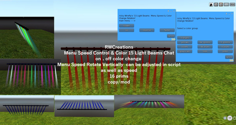 Second Life Marketplace - 15 Color flashing Light Beams Chat off & Menu ...